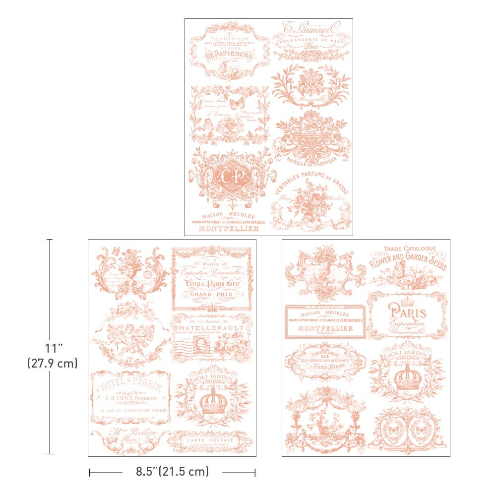 Shop Vintage Labels II (Pink) ReDesign with Prima Rub on Transfer ...