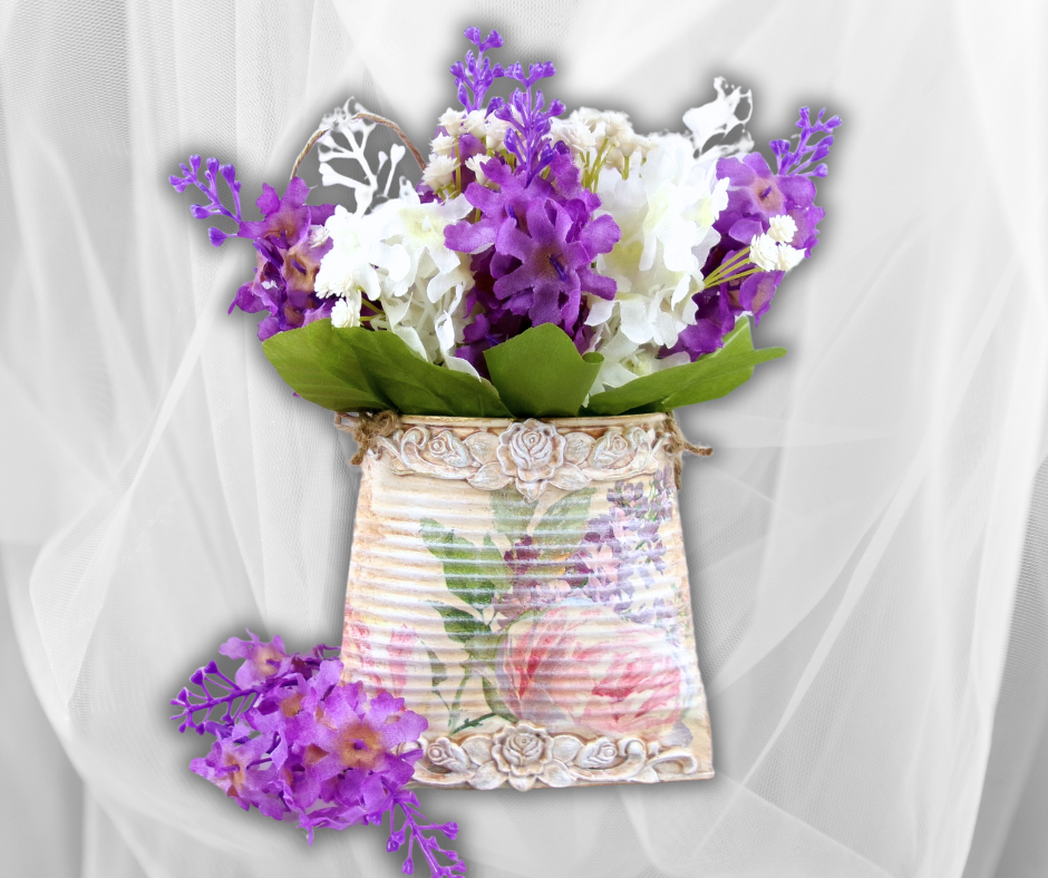 Crafters, You’ll Love This Smashed Can Wall Pocket Decoupage ...