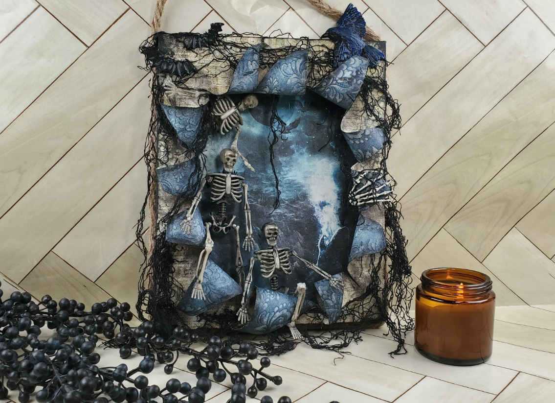How to Create a Spooky Busted Canvas with Decoupage for Halloween ...