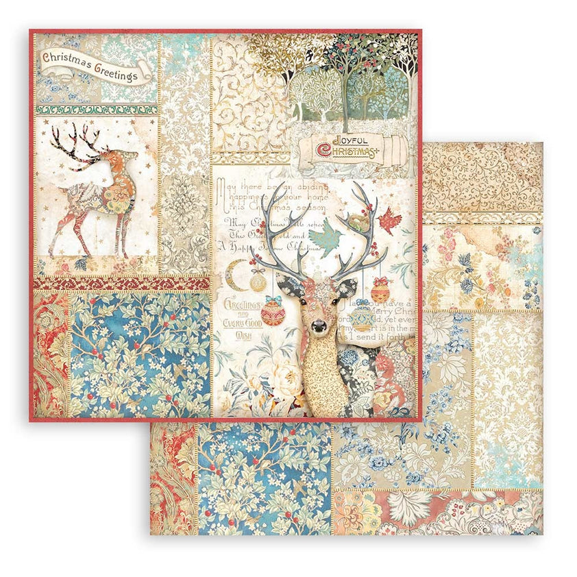 Christmas Greetings Stamperia 12 x 12 Paper Pad for Scrapbooking ...