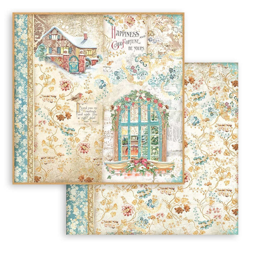 Christmas Greetings Stamperia 12 x 12 Paper Pad for Scrapbooking ...