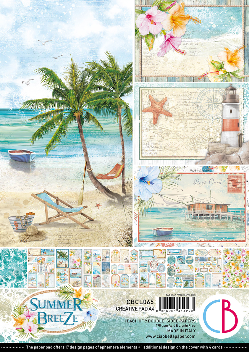 Ciao Bella Summer Breeze A4 Creative Pad for Decoupage, Scrapbooking – Decoupage Napkins.Com