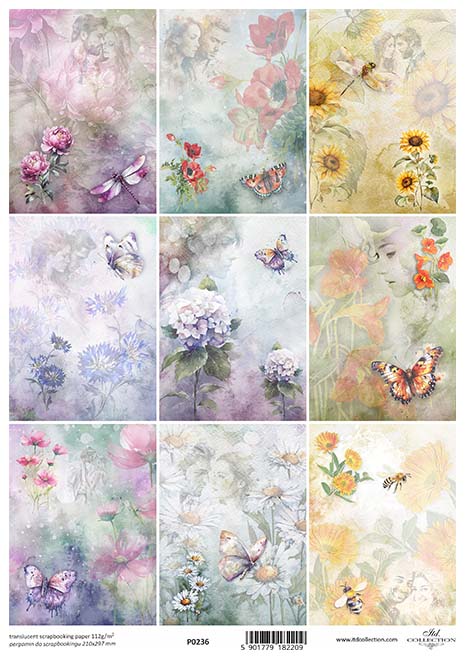 A4 Translucent Scrapbooking Paper. Decoupage Parchment Vellum Tracing ...