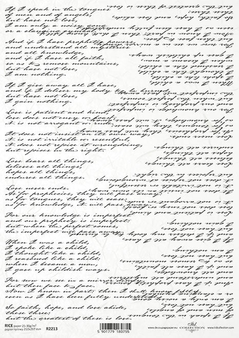 Shop Vintage Antique Script Rice Paper for Decoupage, Scrapbooking ...