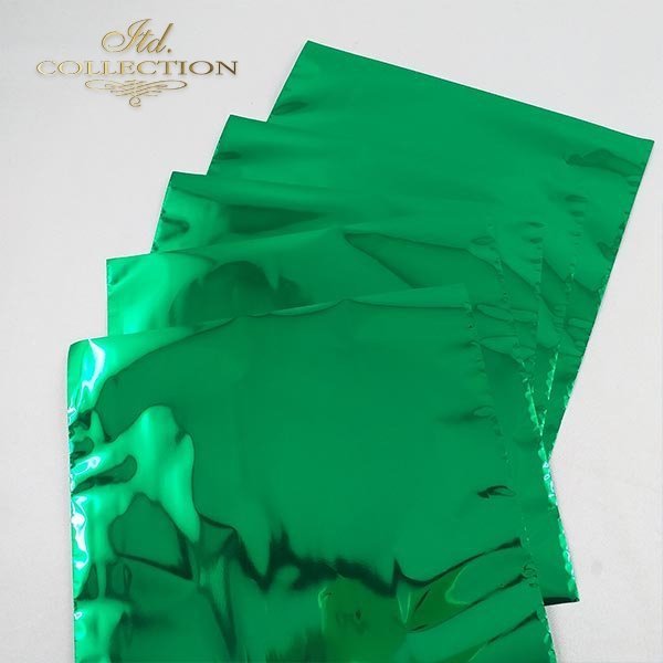 Green Metallic Foil - ITD 6"x 6" 5/Pkg – Decoupage Napkins.Com