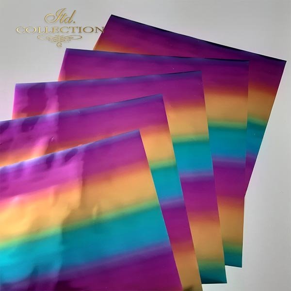 Rainbow Metallic Foil - ITD 6"x 6" 5/Pkg – Decoupage Napkins.Com