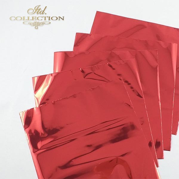 Red Metallic Foil - ITD 6"x 6" 5/Pkg – Decoupage Napkins.Com
