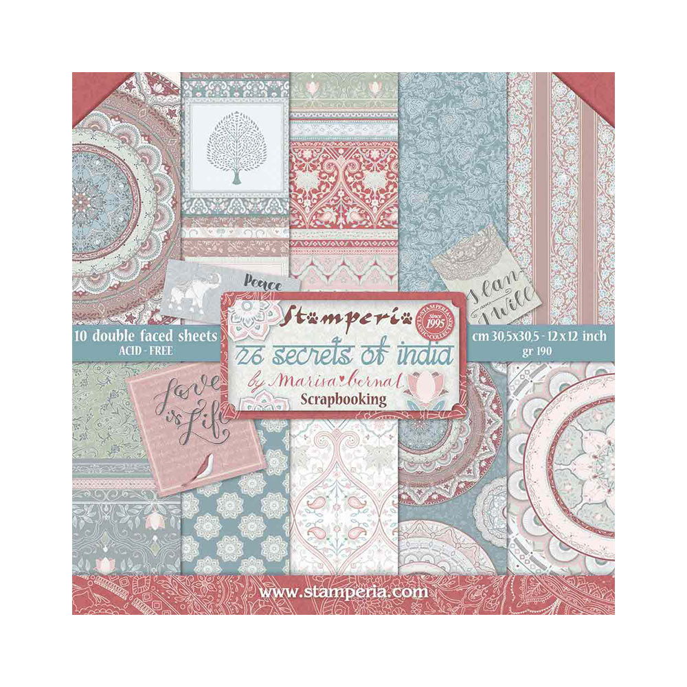 Stamperia Secrets of India - 12 x 12 Paper Pad Scrapbooking Paper ...